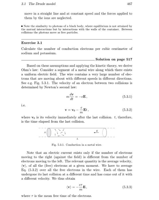 Solved Electrical Conductivity in Metals 3.1 The Drude model | Chegg.com