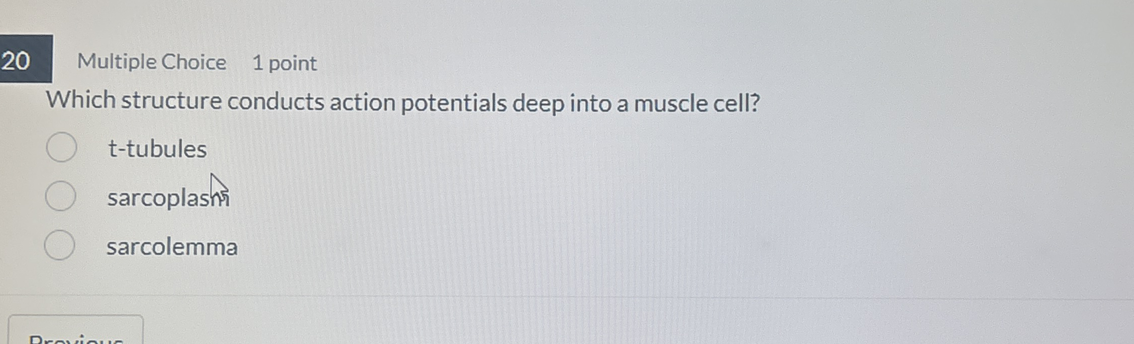Solved 20Multiple Choice1 pointWhich structure conducts | Chegg.com Solved 20Multiple Choice1 pointWhich structure conducts | Chegg.com