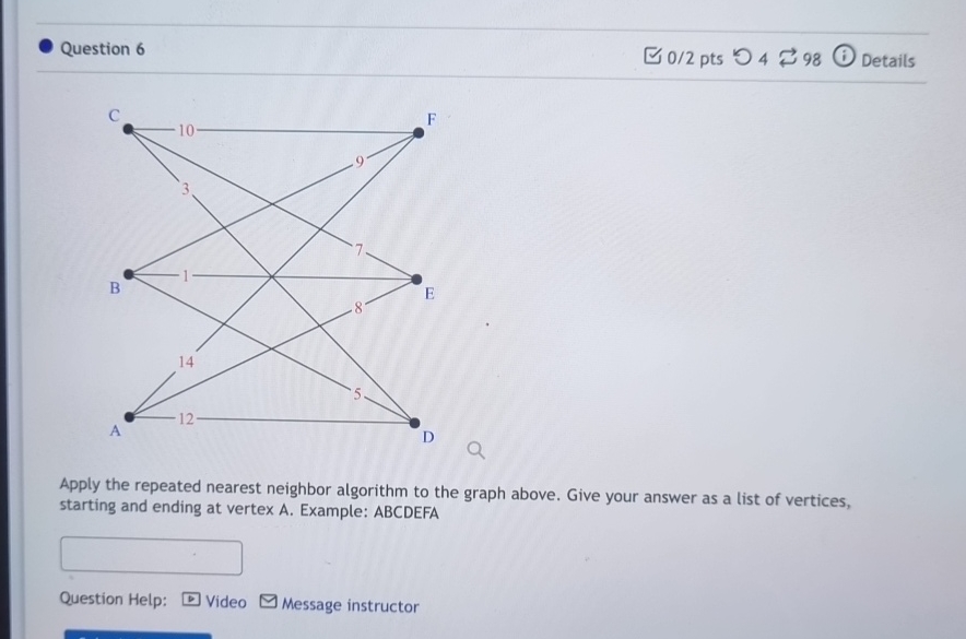 Solved Question 602 ﻿pts 4⇆98DetailsApply the repeated | Chegg.com