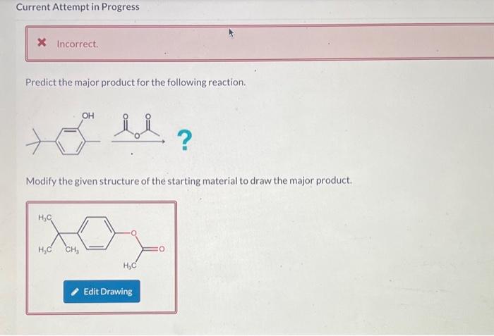 Solved Current Attempt in Progress x Incorrect. Predict the | Chegg.com