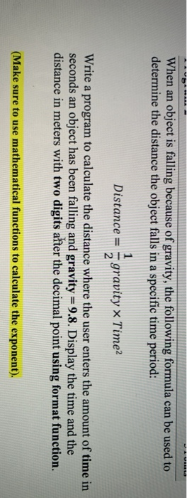 Solved When an object is falling because of gravity, the | Chegg.com