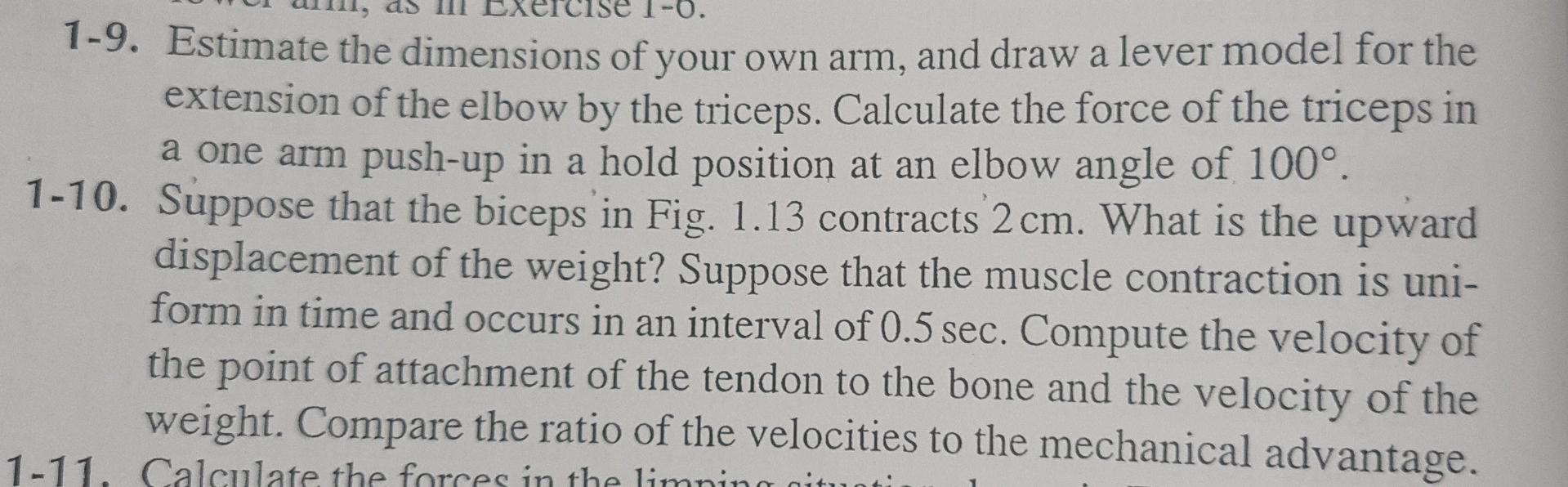 Solved 1-9. Estimate the dimensions of your own arm, and | Chegg.com
