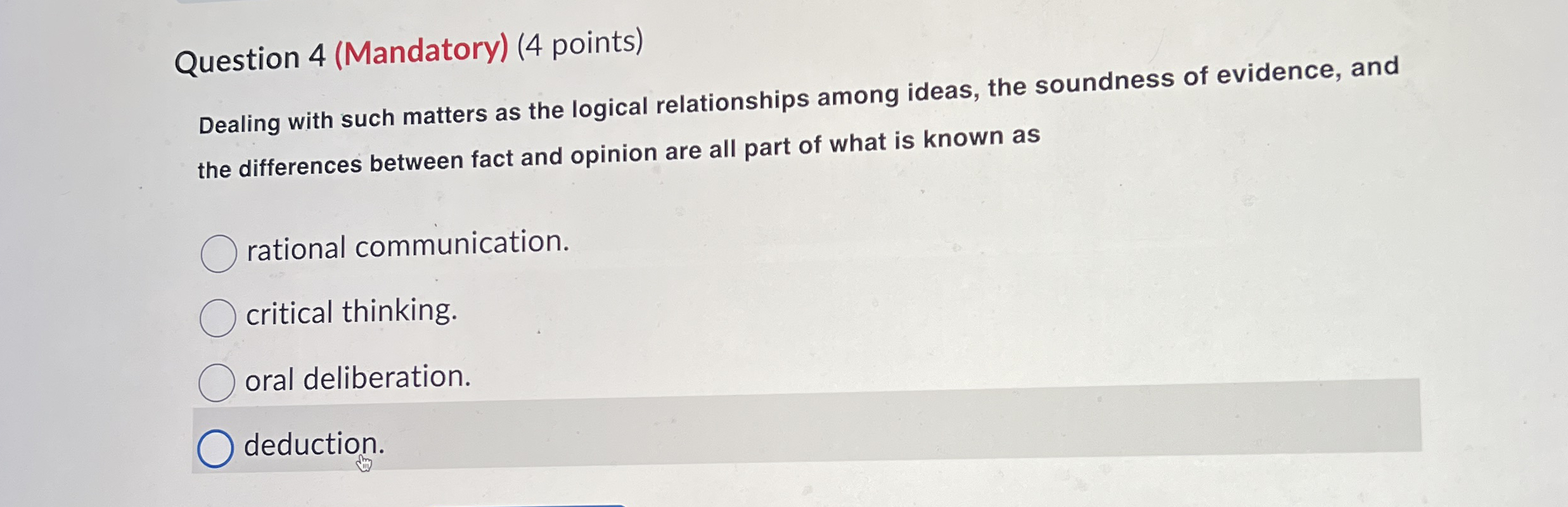Solved Question 4 (Mandatory) (4 ﻿points)Dealing with such | Chegg.com