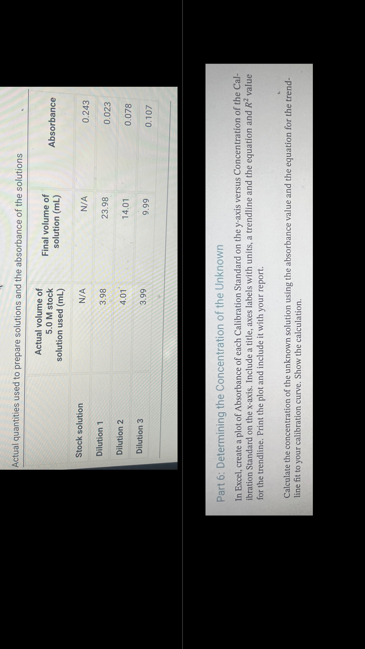 Solved pls help me with part 6: the calculations of the | Chegg.com