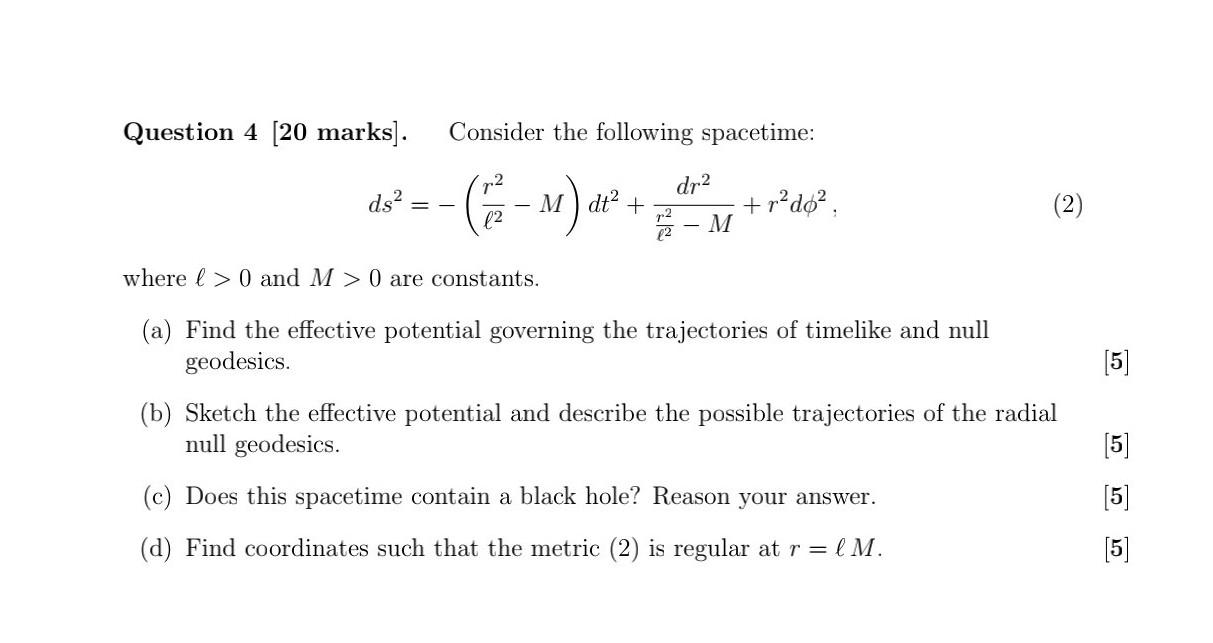Question 4 [20 marks]. Consider the following | Chegg.com
