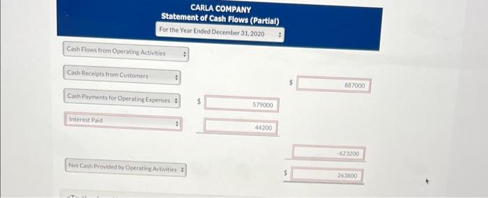 Solved Carla Company's income statement for the year ended | Chegg.com