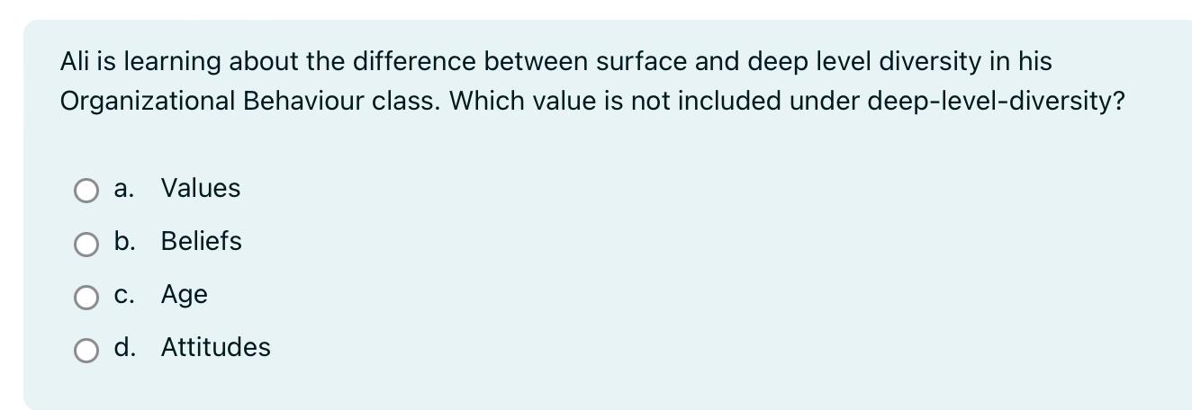 Solved Ali is learning about the difference between surface | Chegg.com