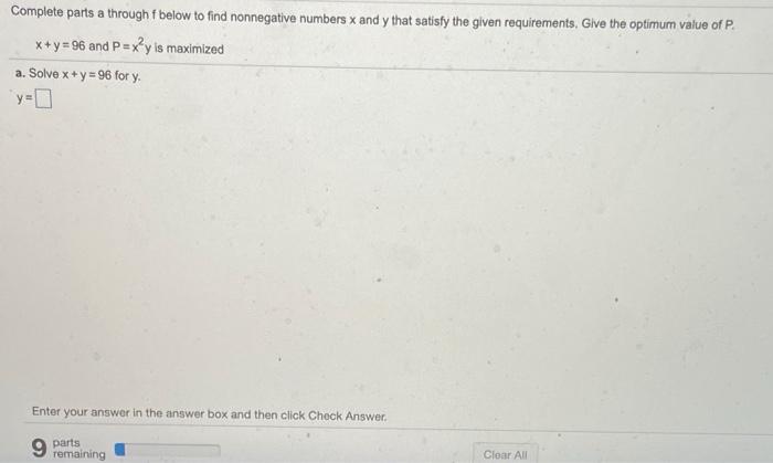 Solved Complete parts a through f below to find nonnegative | Chegg.com