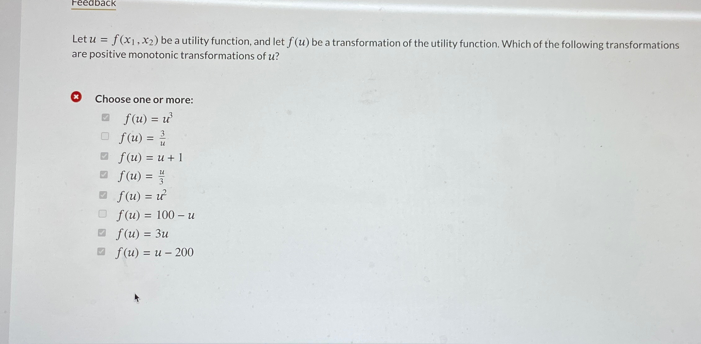 Solved Let u=f(x1,x2) ﻿be a utility function, and let f(u) | Chegg.com