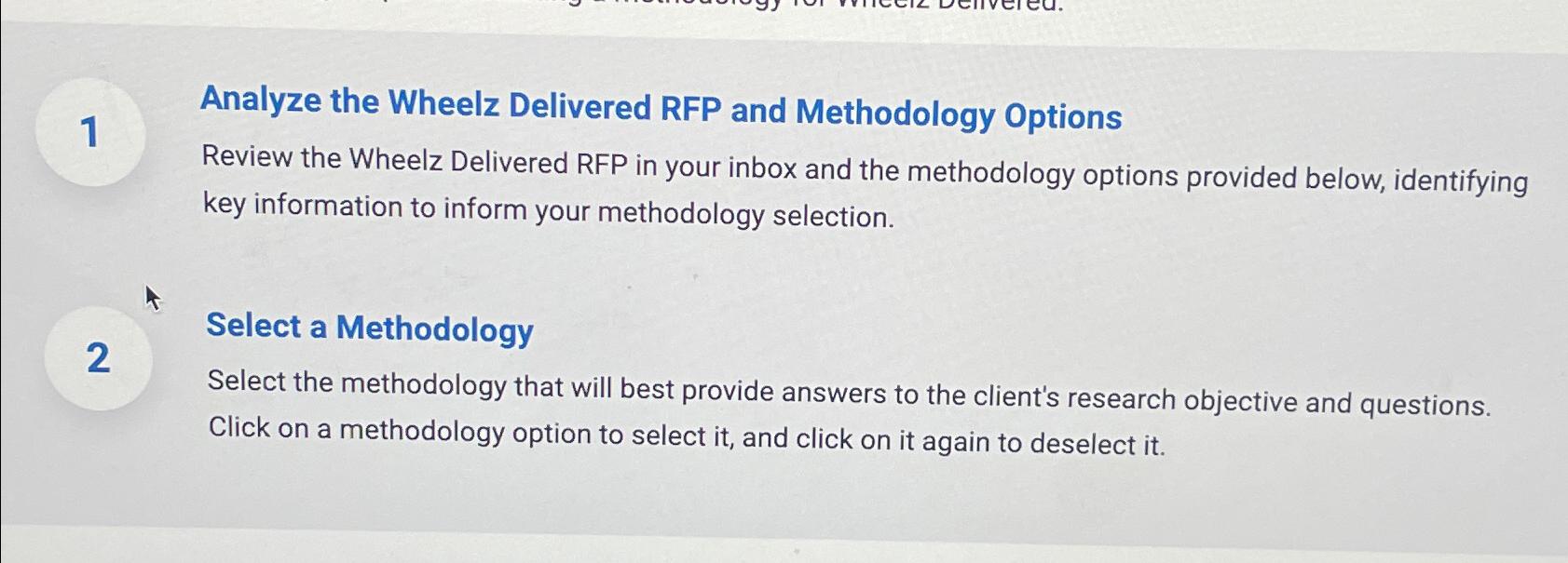 Solved Analyze the Wheelz Delivered RFP and Methodology | Chegg.com