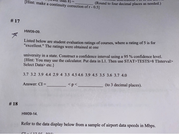 Solved Please help with #17, I already input the data into | Chegg.com