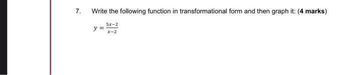 Solved Write the following function in transformational form | Chegg.com