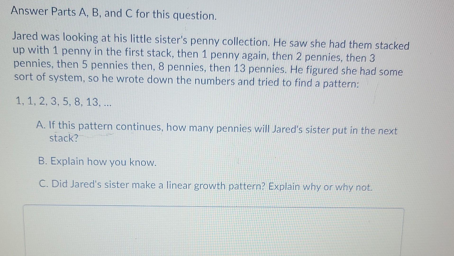 Solved Answer Parts A, B, and C for this question. Jared was | Chegg.com