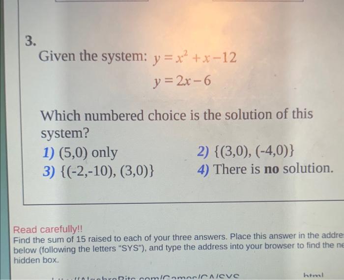 Solved 1. Which numbered choice represents the solution to | Chegg.com