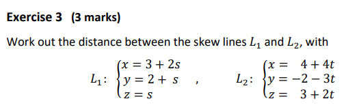 Solved Exercise 3 (3 ﻿marks)Work out the distance between | Chegg.com