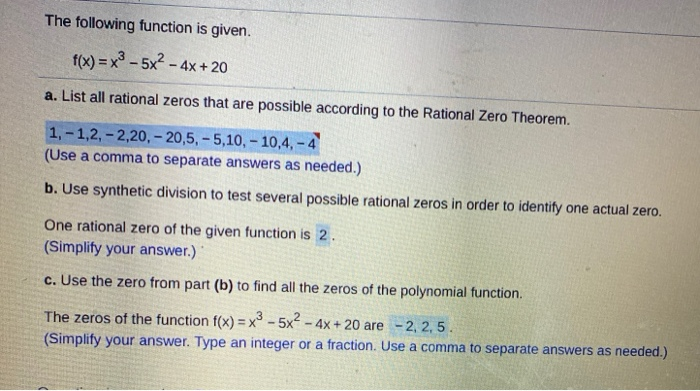 Solved The following function is given. f(x) = x3 - 5x2 - 4x | Chegg.com