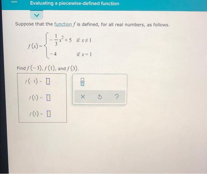 Solved Evaluating a piecewise-defined function Suppose that | Chegg.com