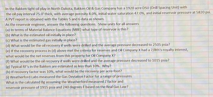 Solved In the Bakken tight oil play in North Dakota, Bakken | Chegg.com