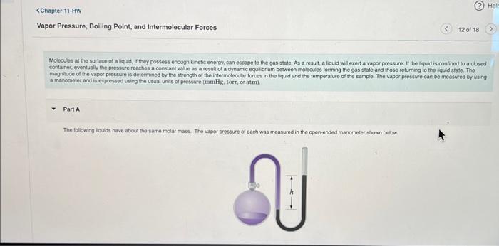 Solved Vapor Pressure, Boiling Point, and Intermolecular | Chegg.com