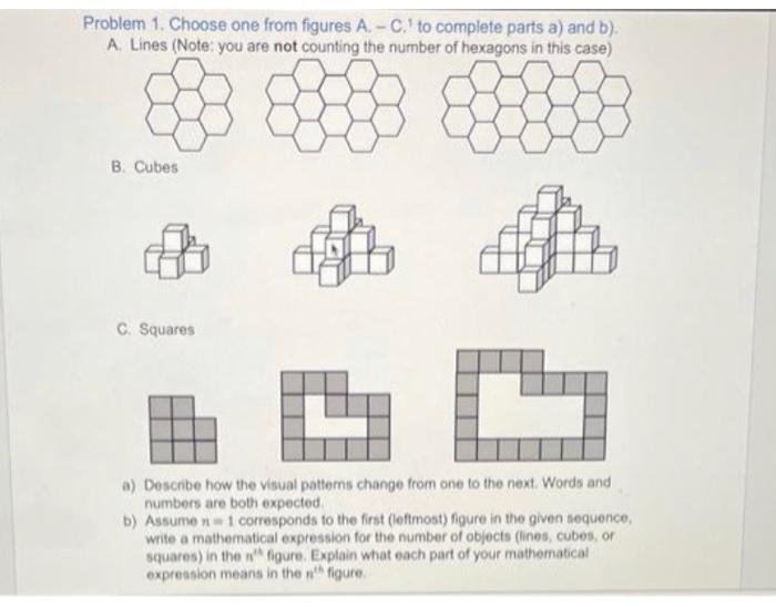 Solved Problem 1 but not the hexagons it is asking for the | Chegg.com