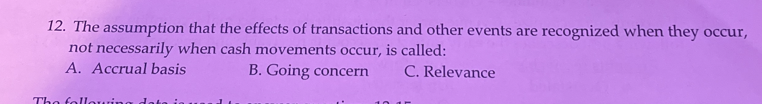Solved The assumption that the effects of transactions and | Chegg.com