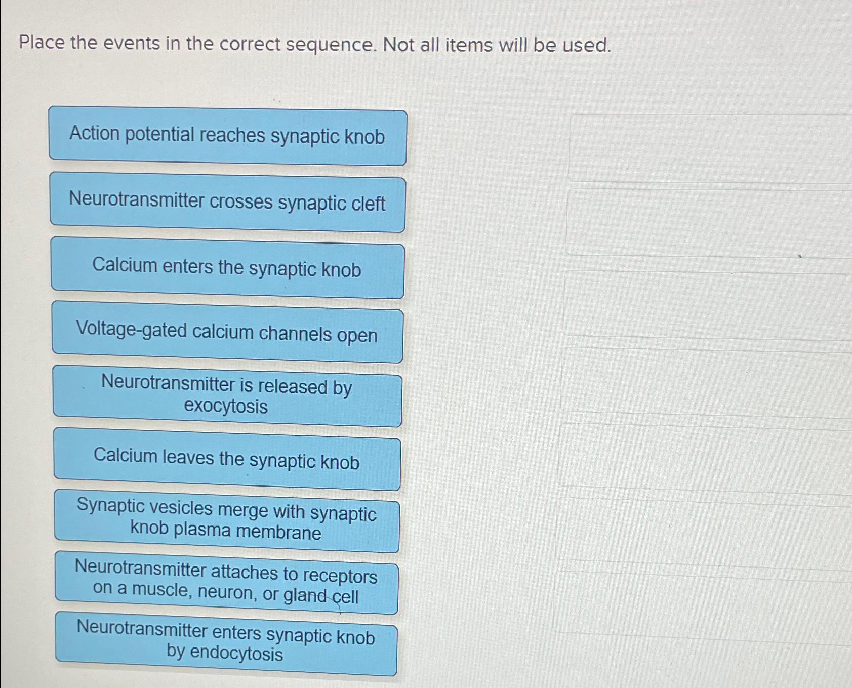 Solved Place the events in the correct sequence. Not all | Chegg.com