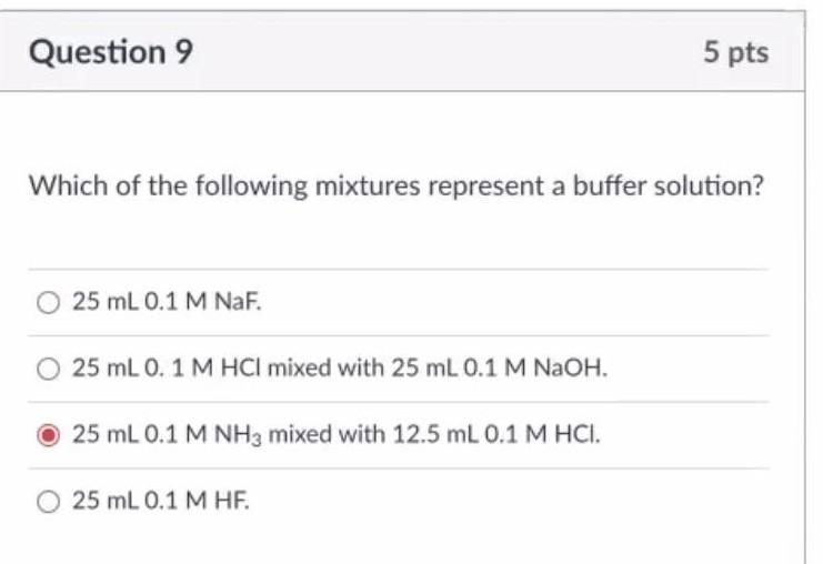 Solved Which of the following mixtures represent a buffer | Chegg.com