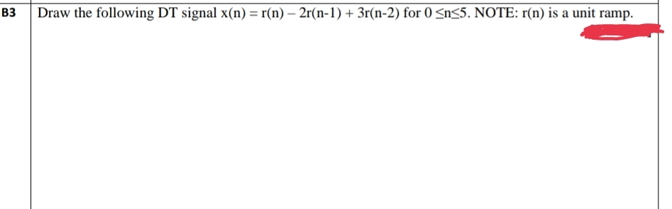 Solved B3 ﻿Draw the following DT signal | Chegg.com