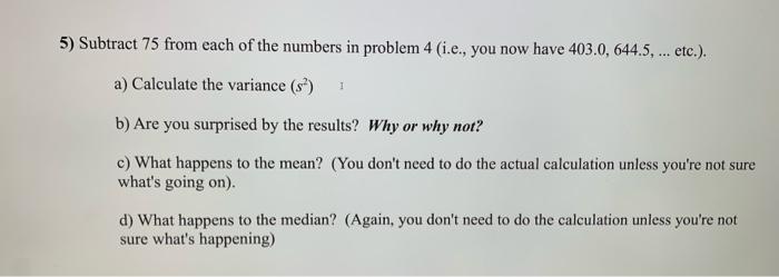 Solved i really need help on number 5, using the numbers | Chegg.com