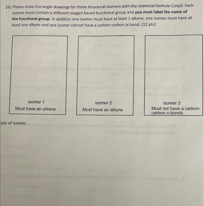 Solved 26) Please draw line angle drawings for three | Chegg.com