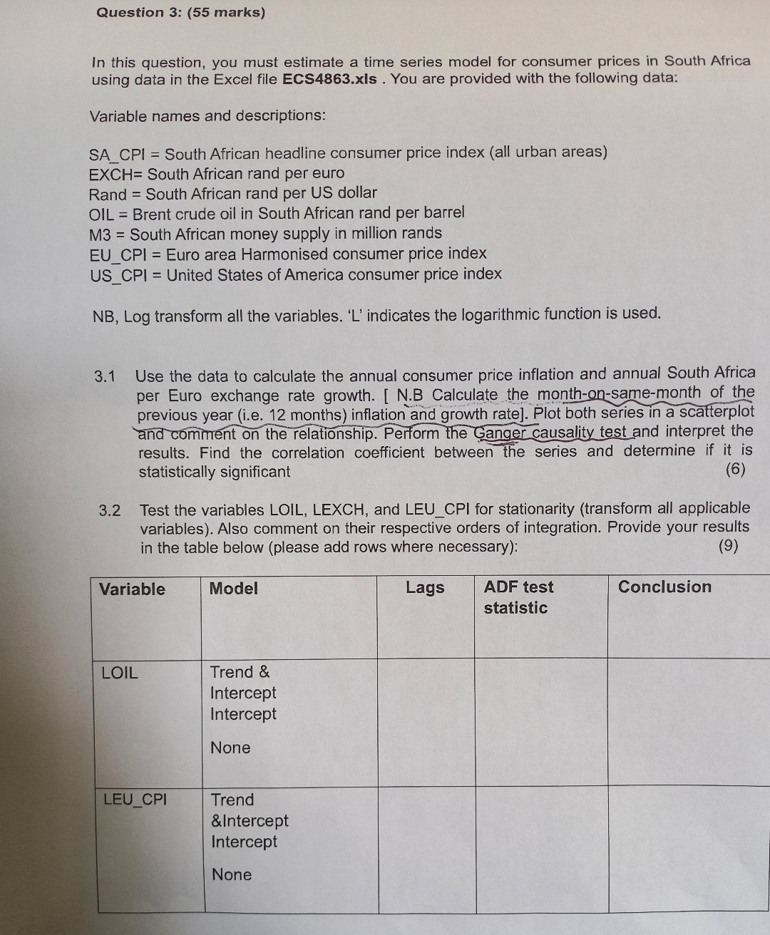 Solved Question 3: (55 ﻿marks) ﻿In this question, you must | Chegg.com