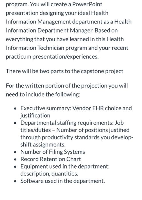 Solved program. You will create a PowerPoint presentation | Chegg.com