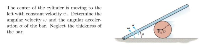 Solved The center of the cylinder is moving to the left with | Chegg.com