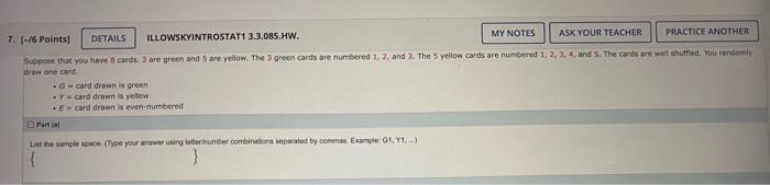 Solved 1. [-/6 Points] DETAILS ILLOWSKYINTROSTAT1 | Chegg.com