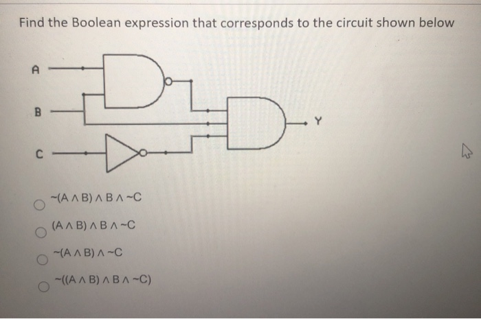 Solved Find the Boolean expression that corresponds to the | Chegg.com
