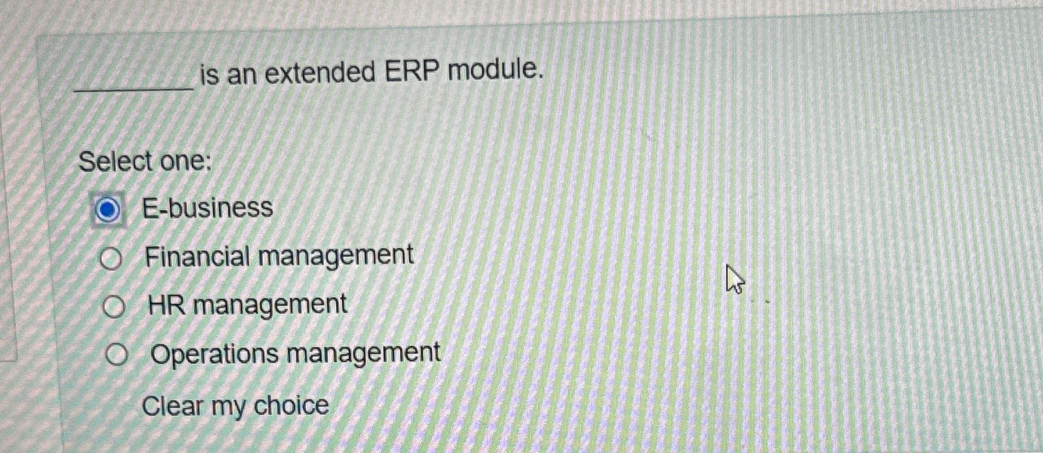 Solved is an extended ERP module.Select | Chegg.com