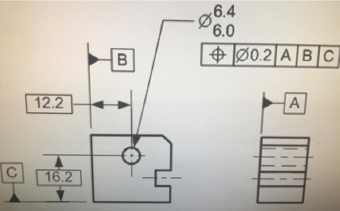 Solved a) determine the max dia for the tolerance zone of | Chegg.com