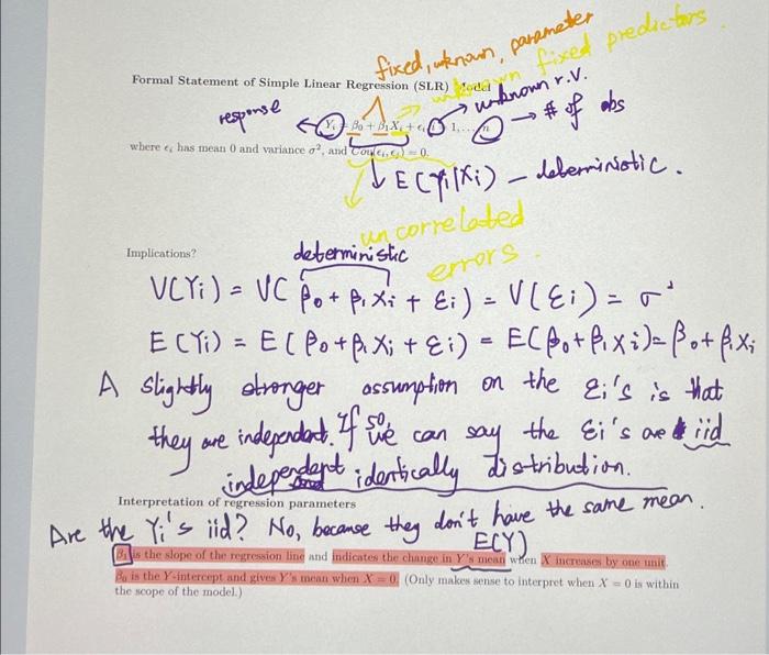 Consider the simple linear regression model in matrix | Chegg.com