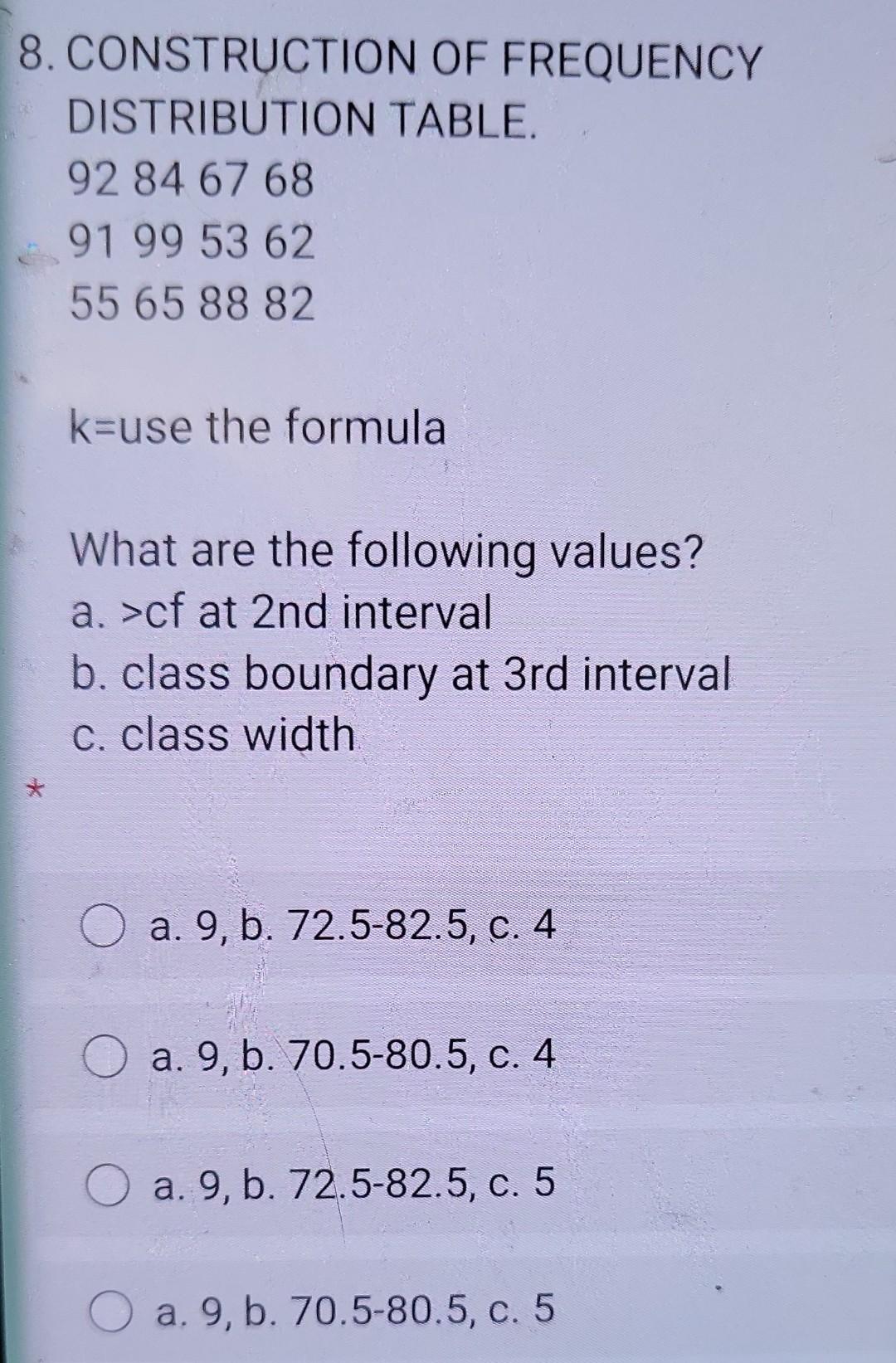 Solved 2. Given the following values: 12 15 18 19 19 22 36 | Chegg.com