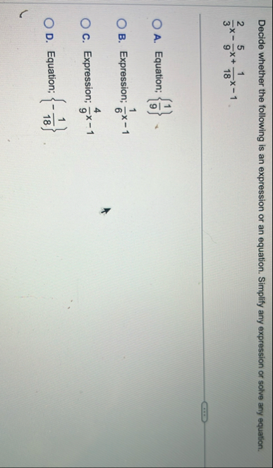 Solved Decide whether the following is an expression or an | Chegg.com