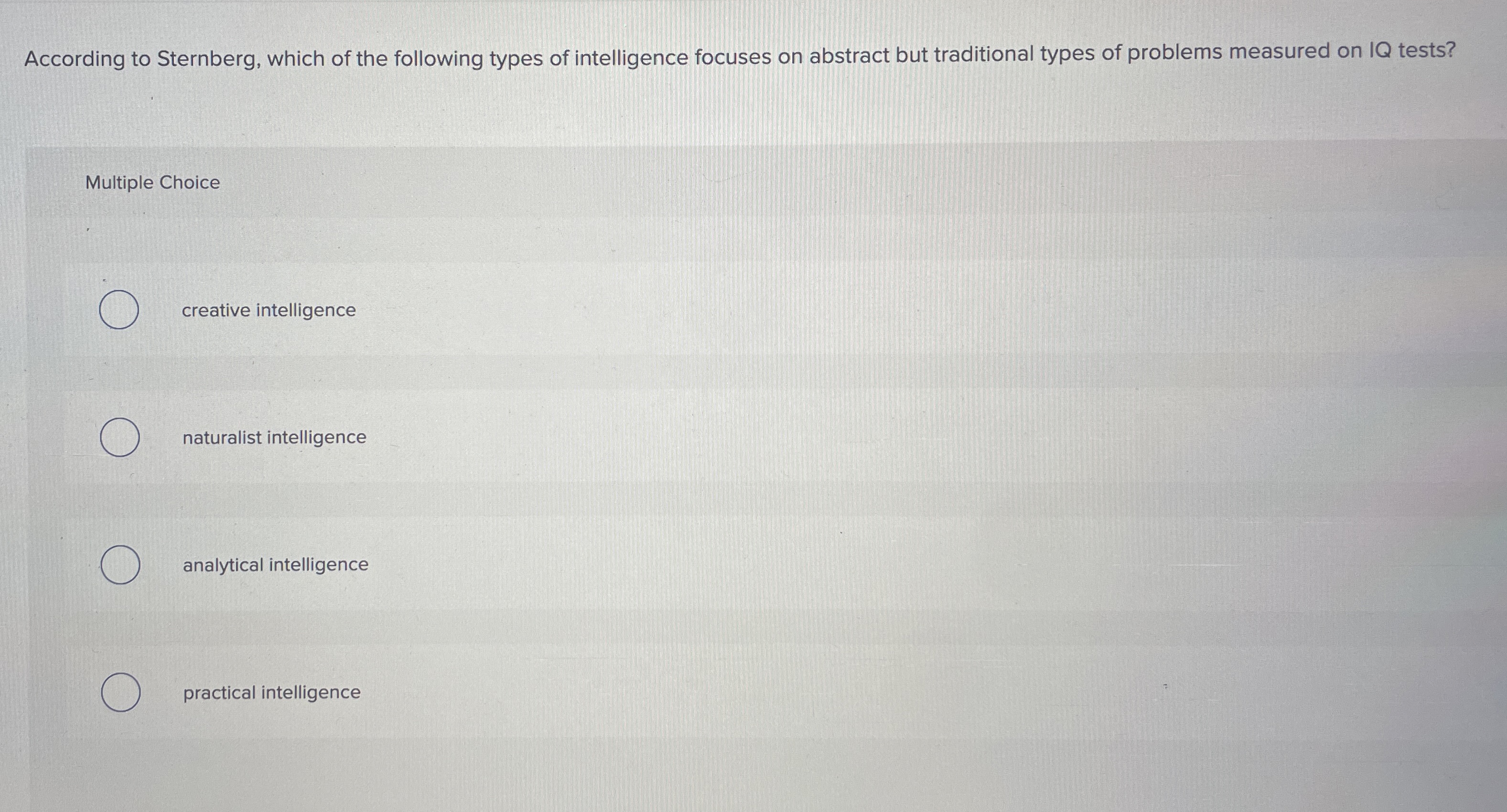 Solved According to Sternberg, which of the following types | Chegg.com