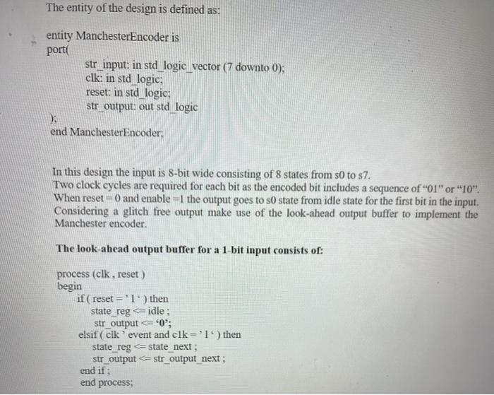 Solved Manchester Encoding Manchester encoding is a | Chegg.com