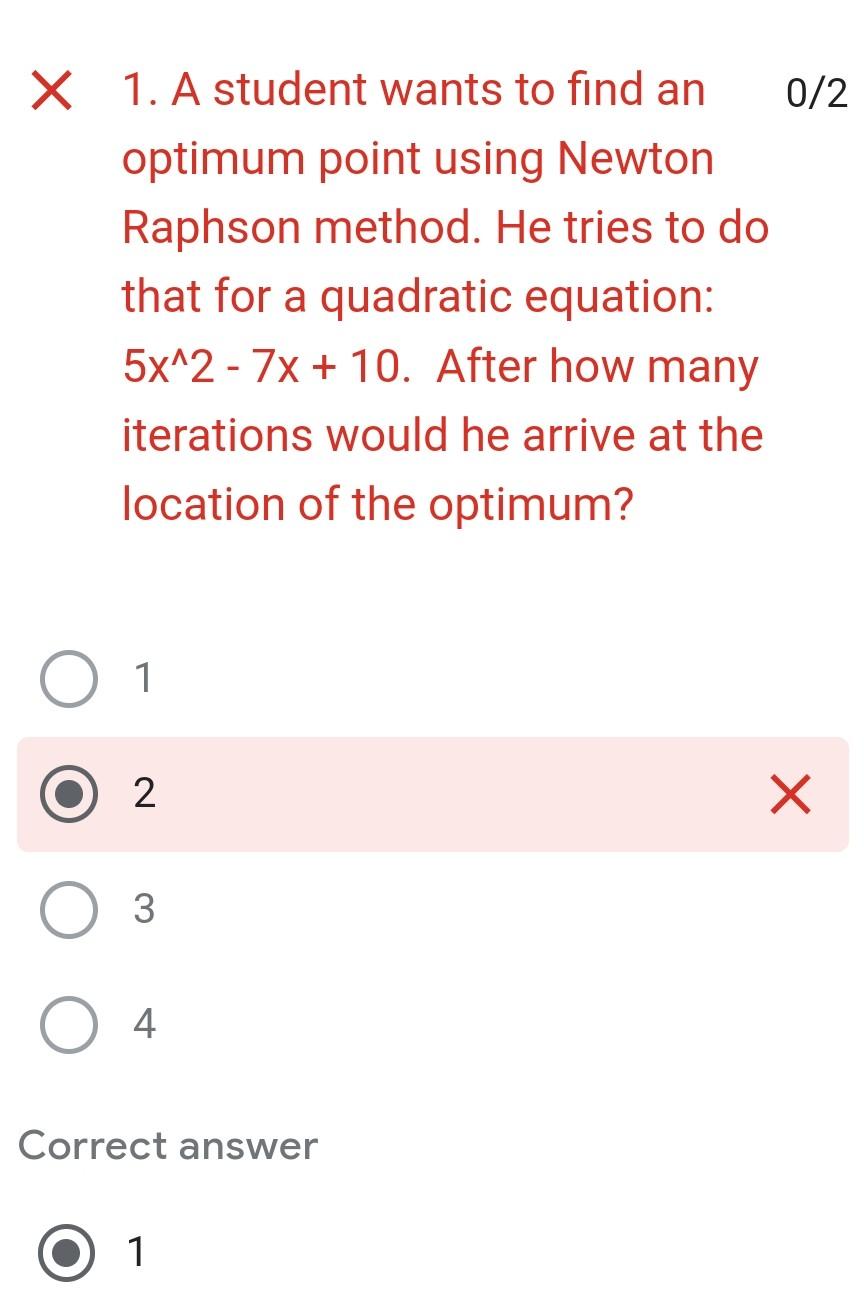 Solved X1. A student wants to find an 0/2 optimum point | Chegg.com