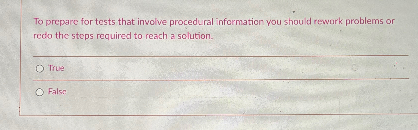 Solved To prepare for tests that involve procedural | Chegg.com