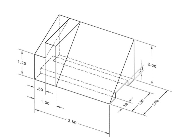 Solved An isometric drawing with dimensioning is given. Draw | Chegg.com