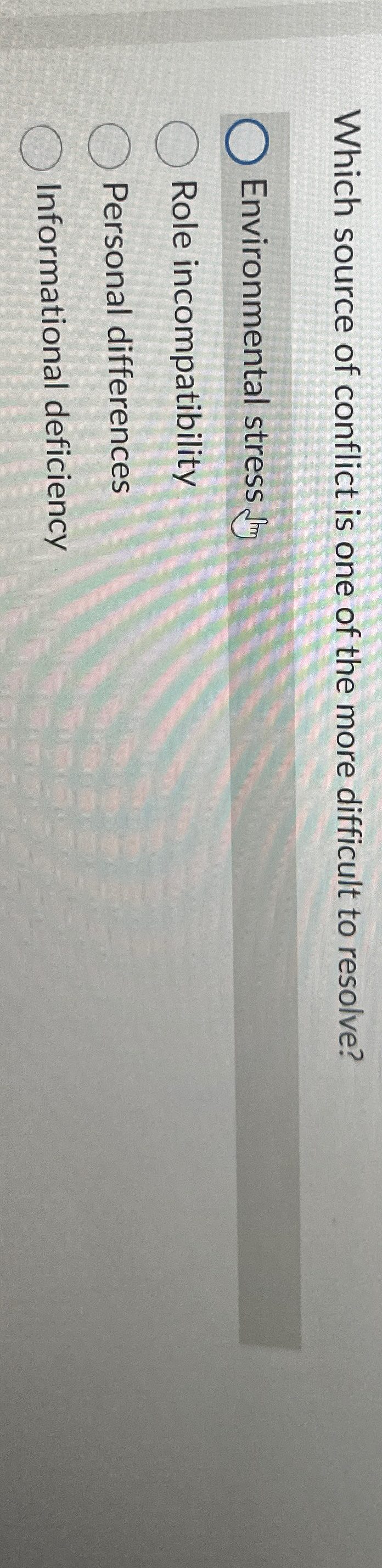 Solved Which source of conflict is one of the more difficult | Chegg.com
