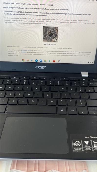 Solved NEED TO FIND SQUARE FEET (Use Triangle Method) It's | Chegg.com