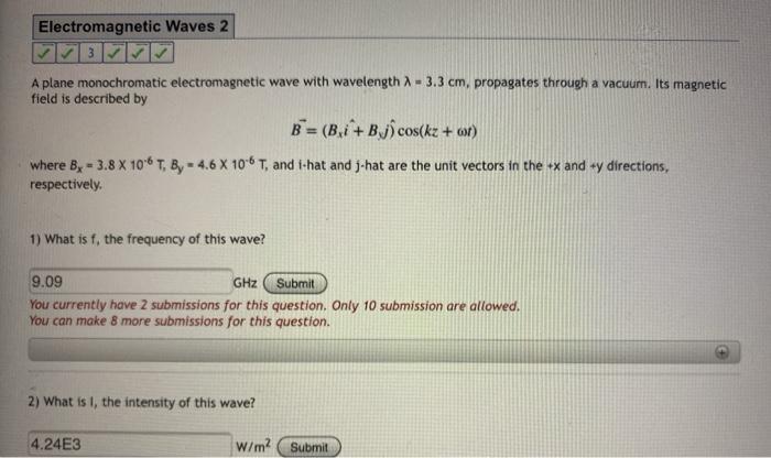 Solved Electromagnetic Waves 2 A plane monochromatic | Chegg.com