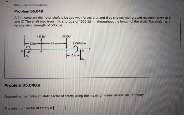 Solved Required information Problem 05.048 A 1-in, constant | Chegg.com