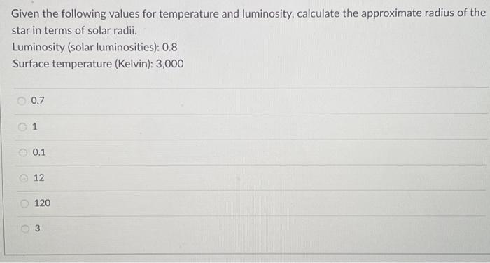 Solved Given the following values for temperature and | Chegg.com